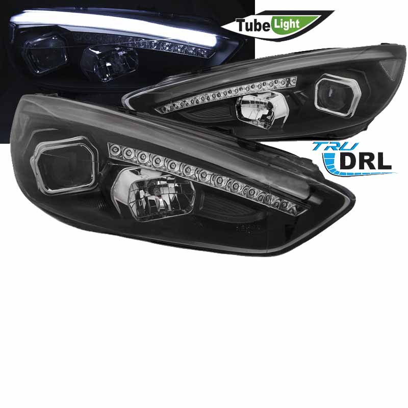 Μπροστινά Φανάρια Set Για Ford Focus 15-18 TRU DRL Tube Lights Led Φλας ...