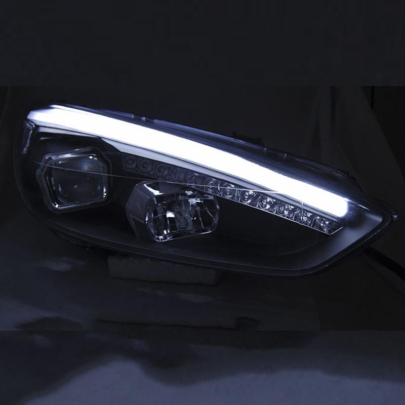 Μπροστινά Φανάρια Set Για Ford Focus 15-18 TRU DRL Tube Lights Led Φλας ...
