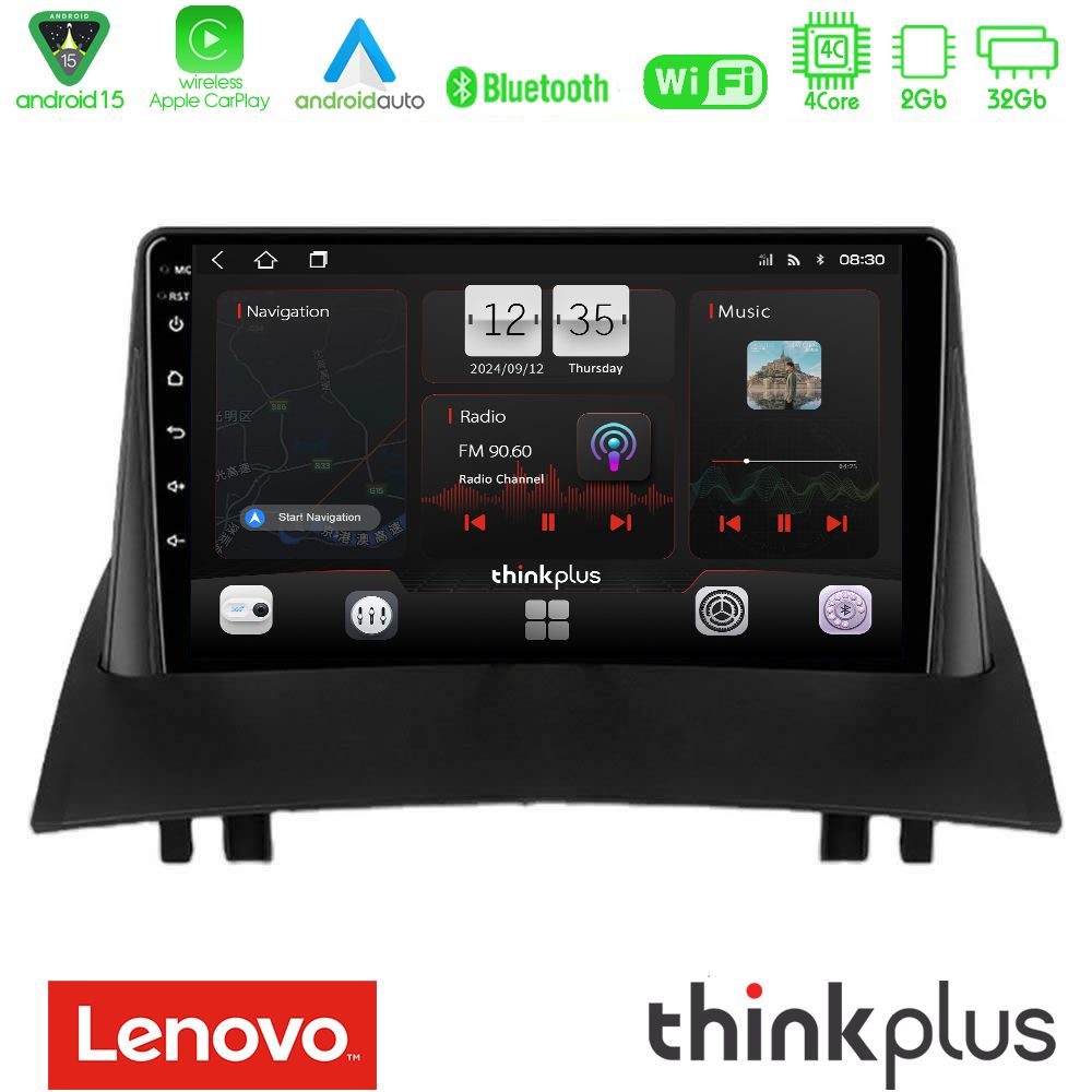 Lenovo Thinkplus Series 4Core Android15 2+32GB Renault Megane 2 2002 ...