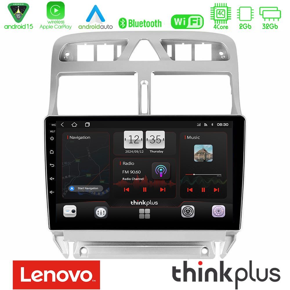 Lenovo Thinkplus Series 4Core Android15 2+32GB Peugeot 307 2002-2008 ...